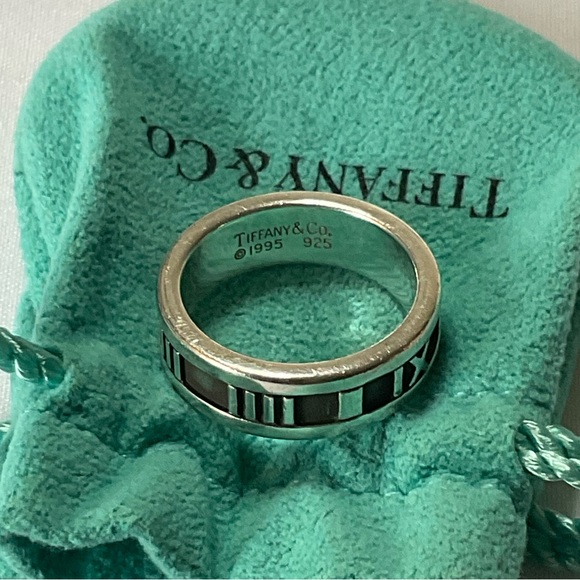 Tiffany & Co. | Jewelry | Vintage Tiffany Co Sterling Silver 995 Roman Numerals Atlas Ring Size ...
